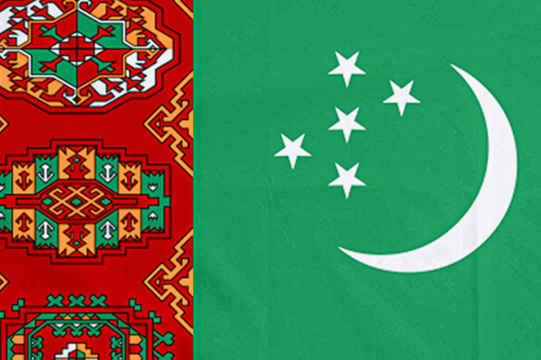 Turkmenistan Flag with Eyelets