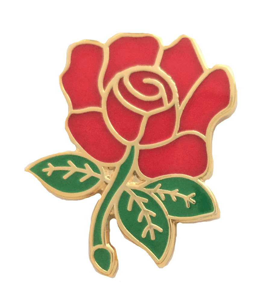 UK Labour Party Red Rose Pin Badge