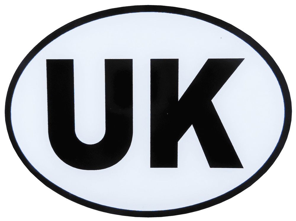 UK Oval External Car Window Bumper Sticker