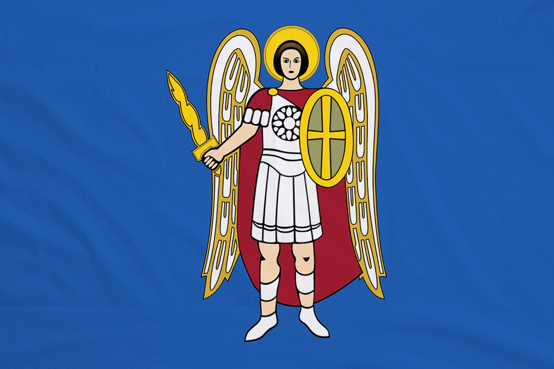 Ukraine Capital City Kyiv Flag with Eyelets