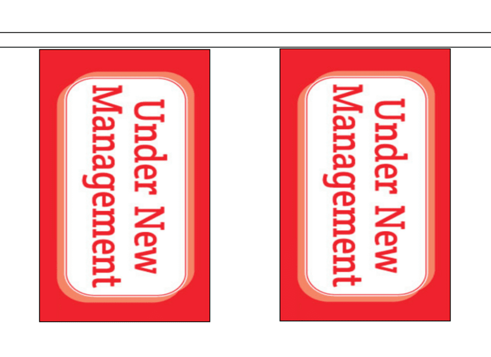 Under New Management 10m Flag Bunting