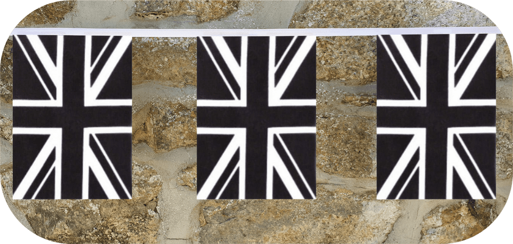 Union Jack Black and White Flag Bunting