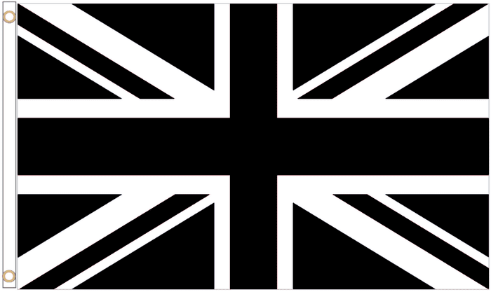 Union Jack Black & White Polyester Flag