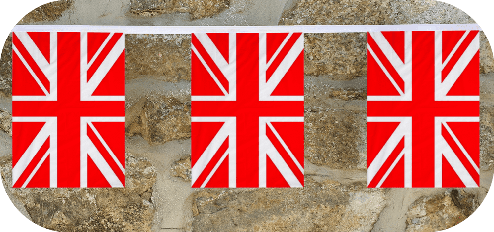 Union Jack Red and White Flag Bunting
