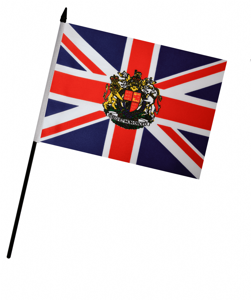 Union Jack Royal Crest Medium Hand Flag