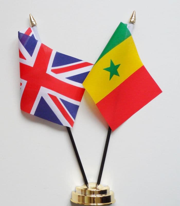 United Kingdom and Senegal Friendship Table Flag