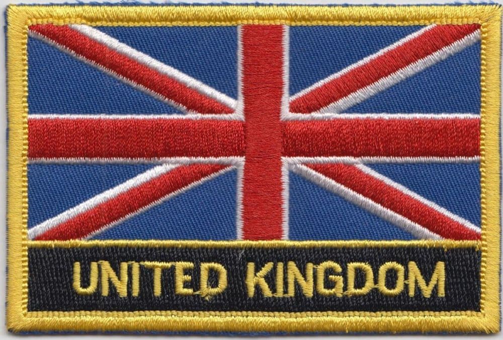 United Kingdom Embroidered Rectangular Patch