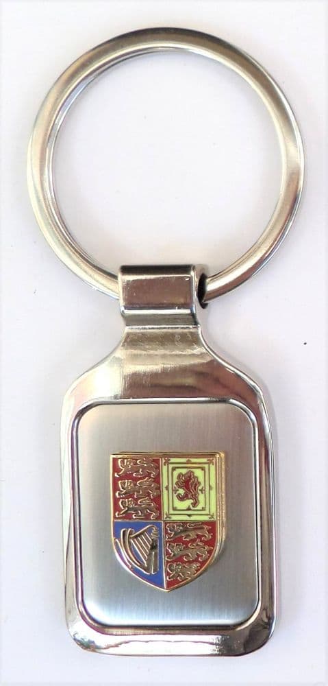 United Kingdom Royal Standard Brushed Steel Key Fob - KM40