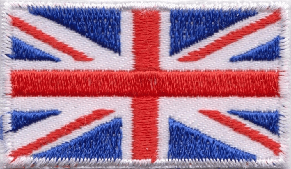 United Kingdom UK Union Jack Tiny Rectangular Embroidered Badge a435