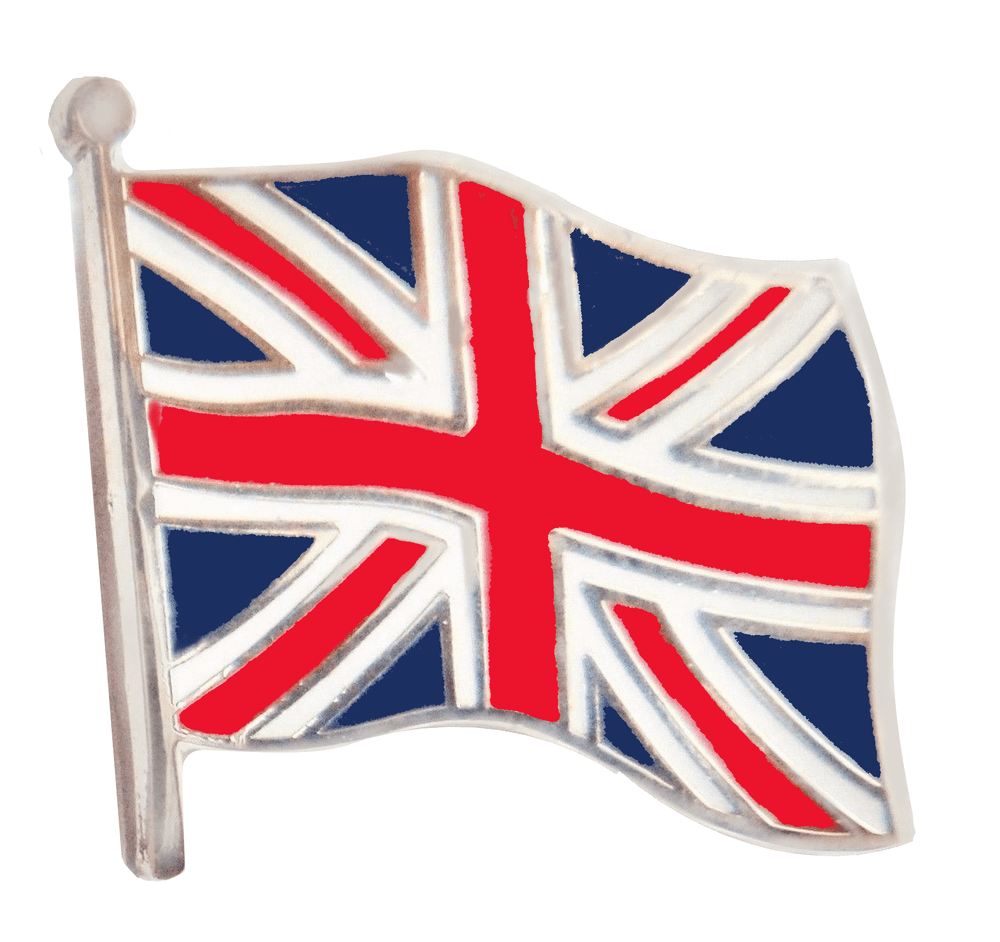 United Kingdom UK Union Jack Wavy Flag Pin Badge