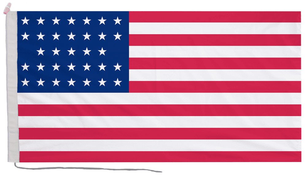 United States of America USA 33 Stars 1859 to 1861 Flag with Rope & Toggle