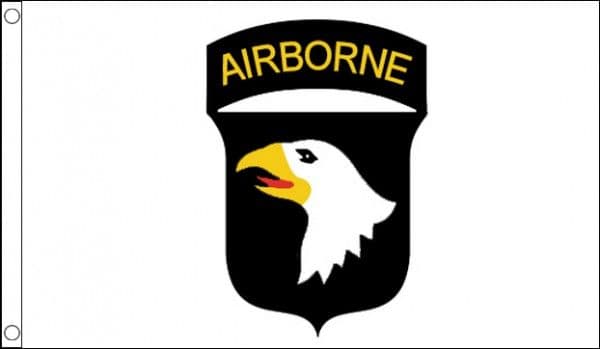 US Army 101st Airborne White Polyester 5 x3 Flag