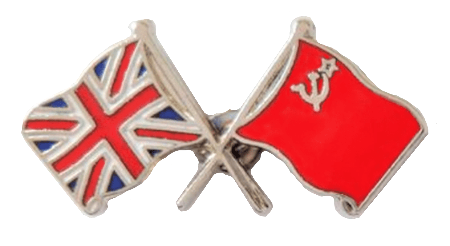 USSR Soviet Union Russia and United Kingdom Friendship Flag Pin Badge