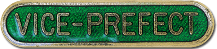 Vice-Prefect Rounded Bar Green Pin Badge