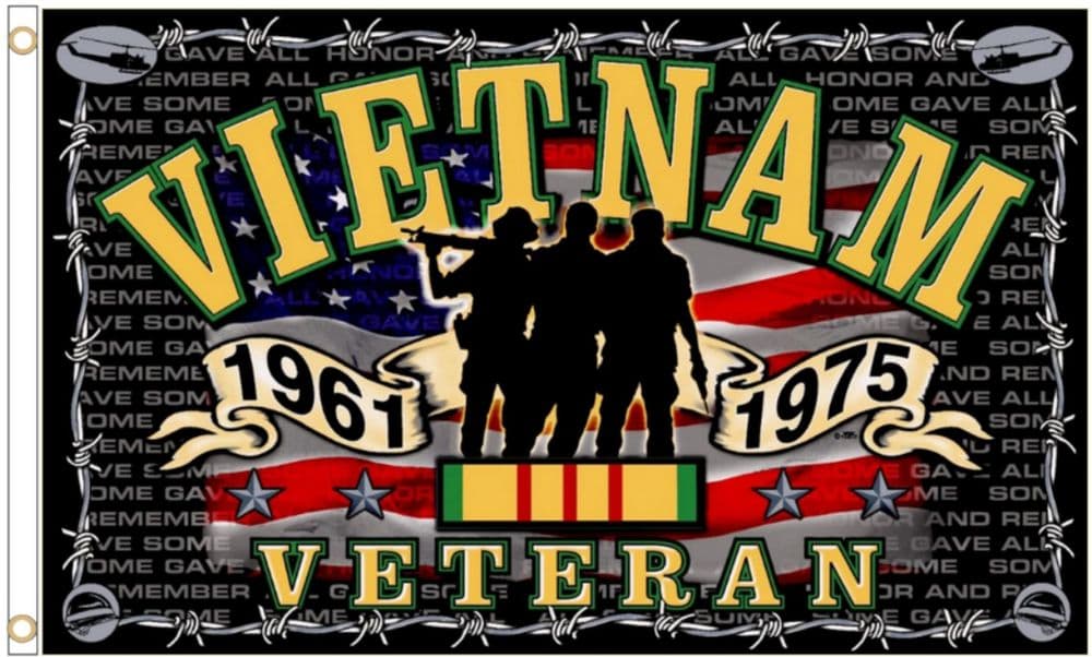 Vietnam War Veteran 1961 to 1975 Polyester 5 x3 Flag