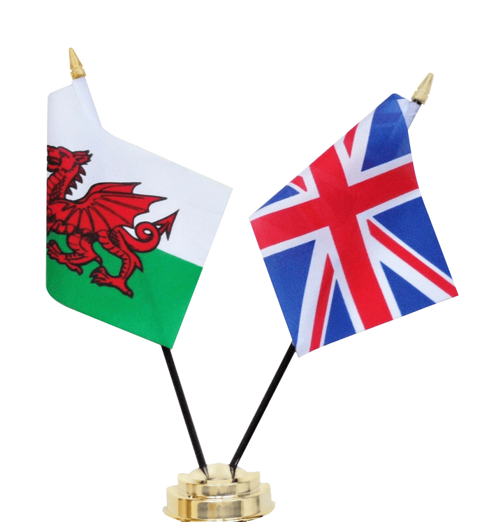 Wales and United Kingdom Friendship Table Flag