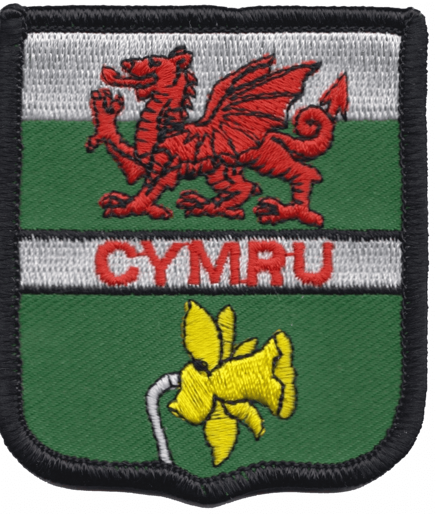 Wales Cymru Dragon & Daffodil Embroidered Patch a245