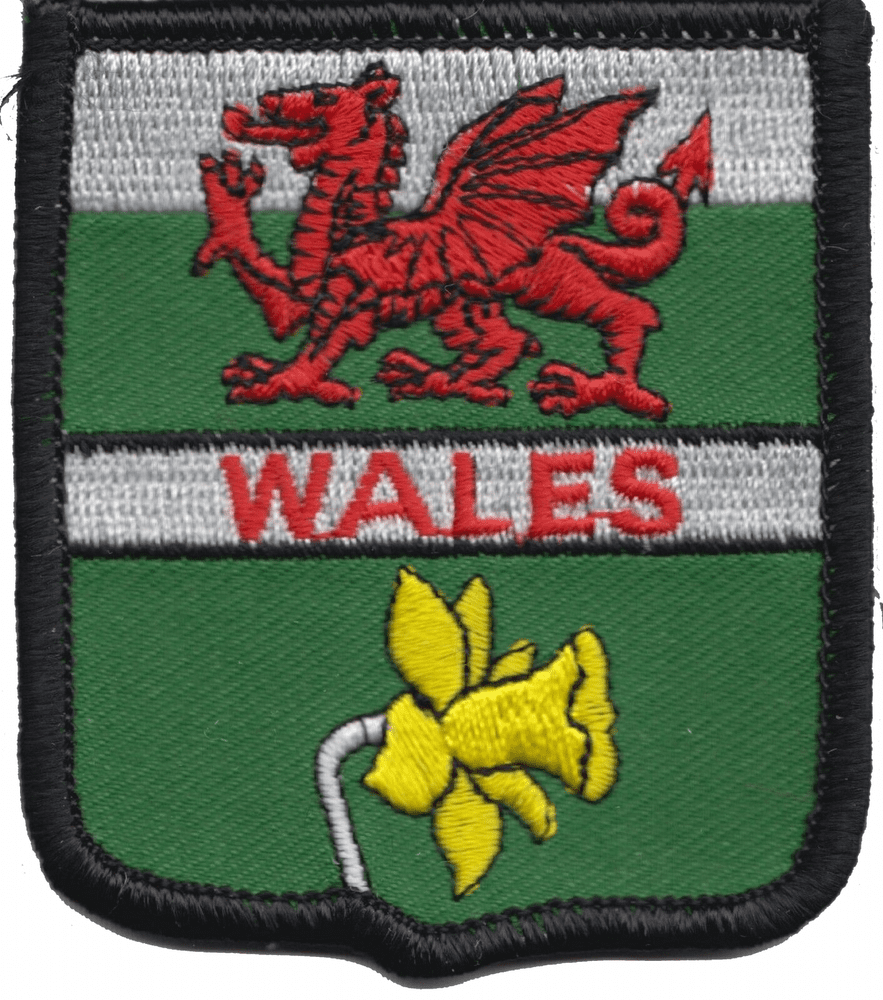 Wales Dragon & Daffodil Embroidered Patch a244
