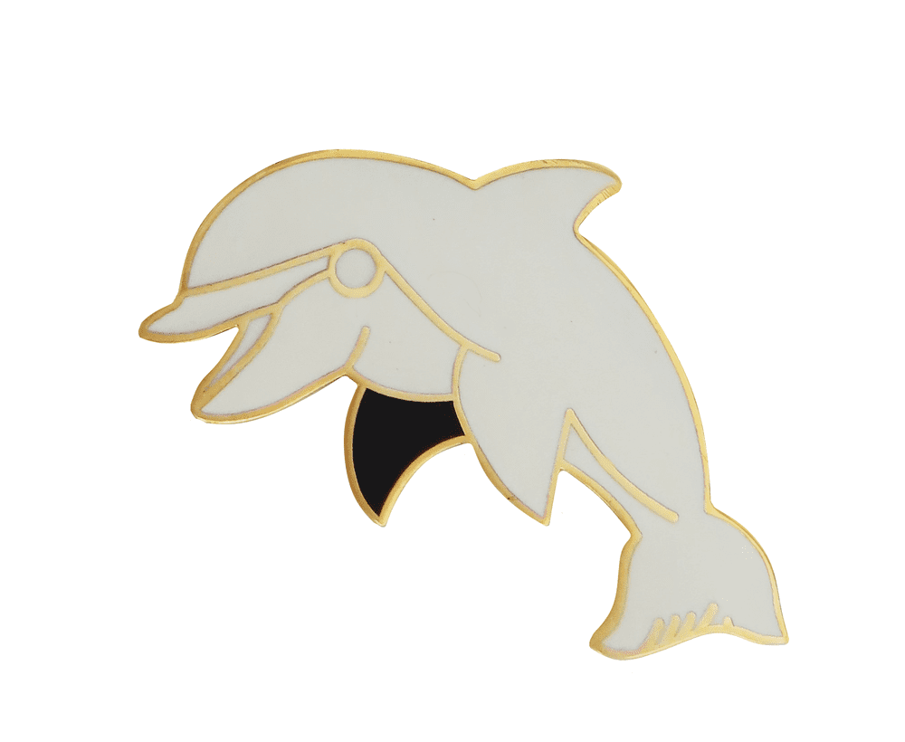 White Dolphin Pin Badge