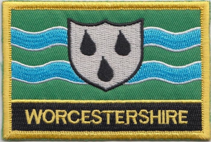 Worcestershire Flag Embroidered Rectangular Patch