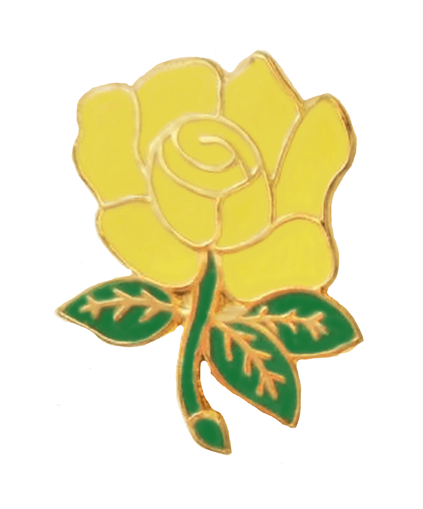 Yellow Rose Pin Badge