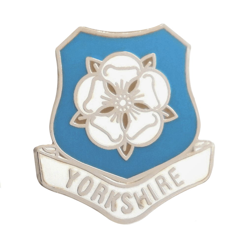 Yorkshire County White Rose Shield Pin Badge