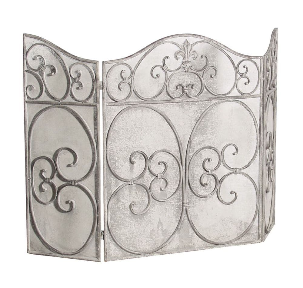 3 Panel Greywashed Fire Screen FireGuard