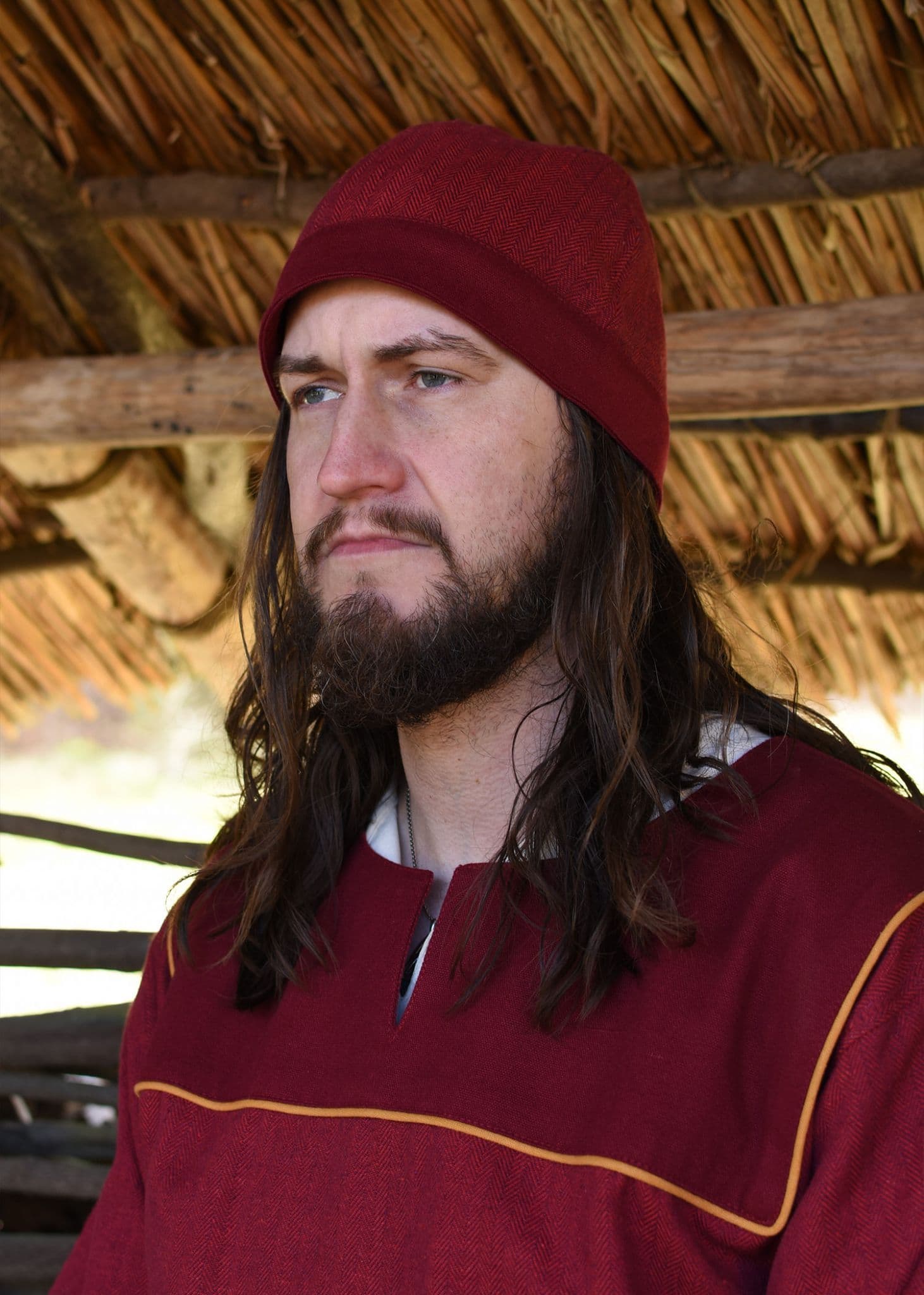 Birka Cap with Herringbone Pattern Cotton