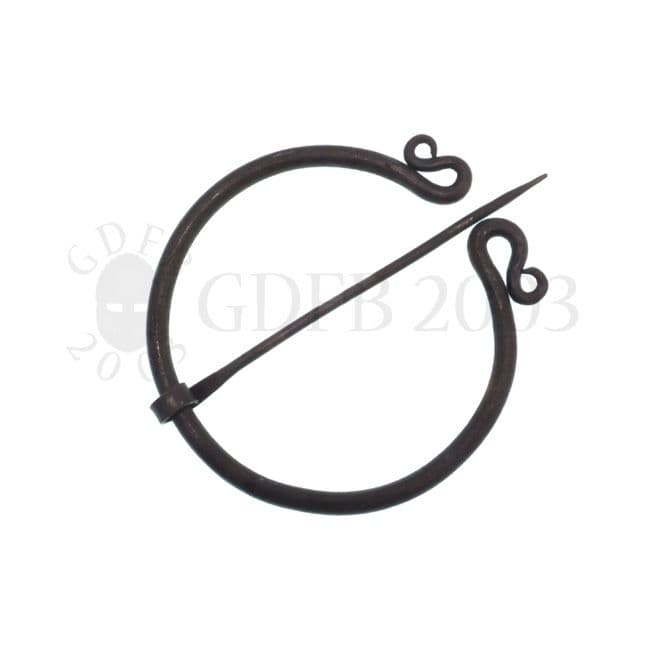 Brooch Hand Forged Plain With Double Coil