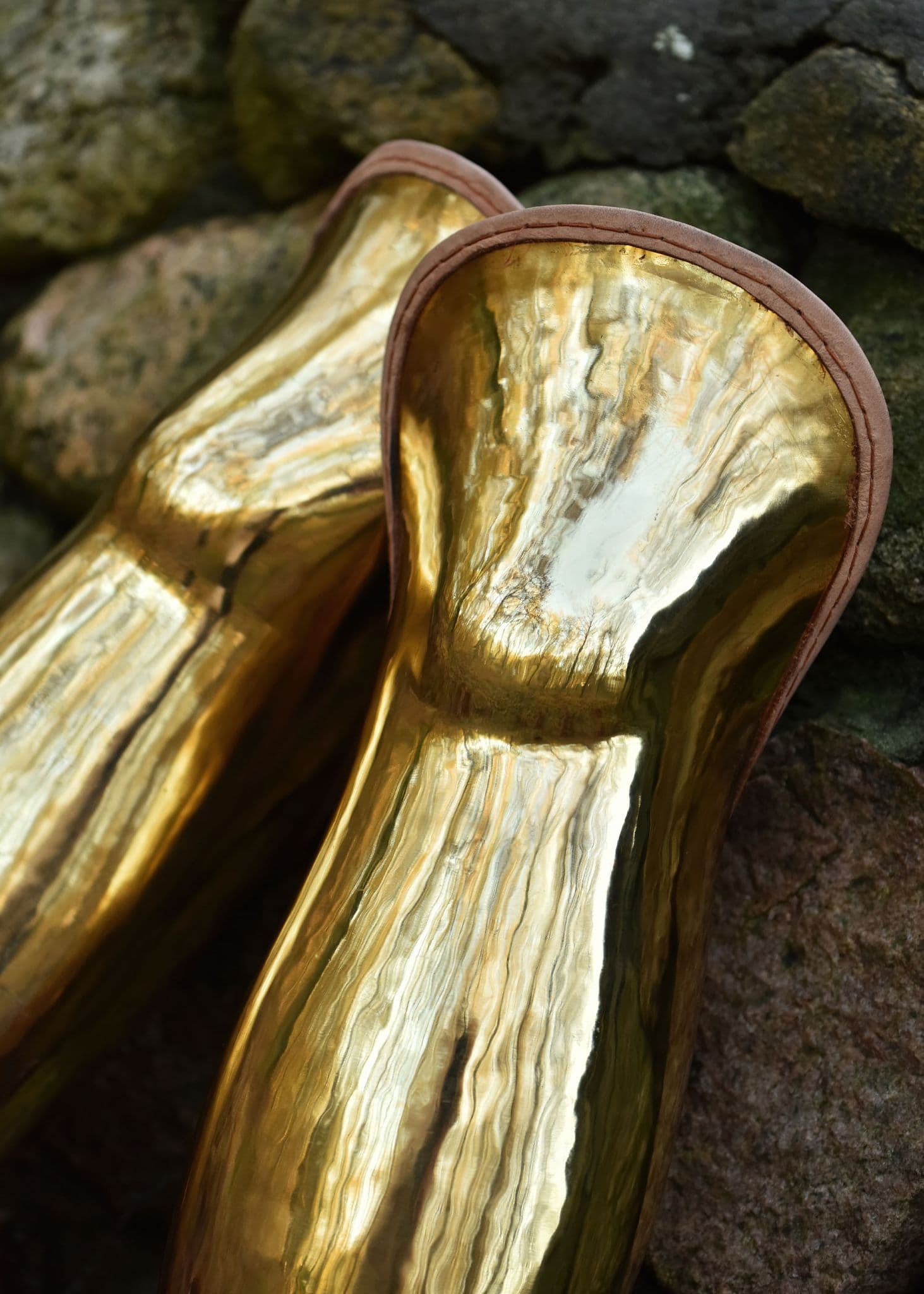 Greek Greaves Brass Pair