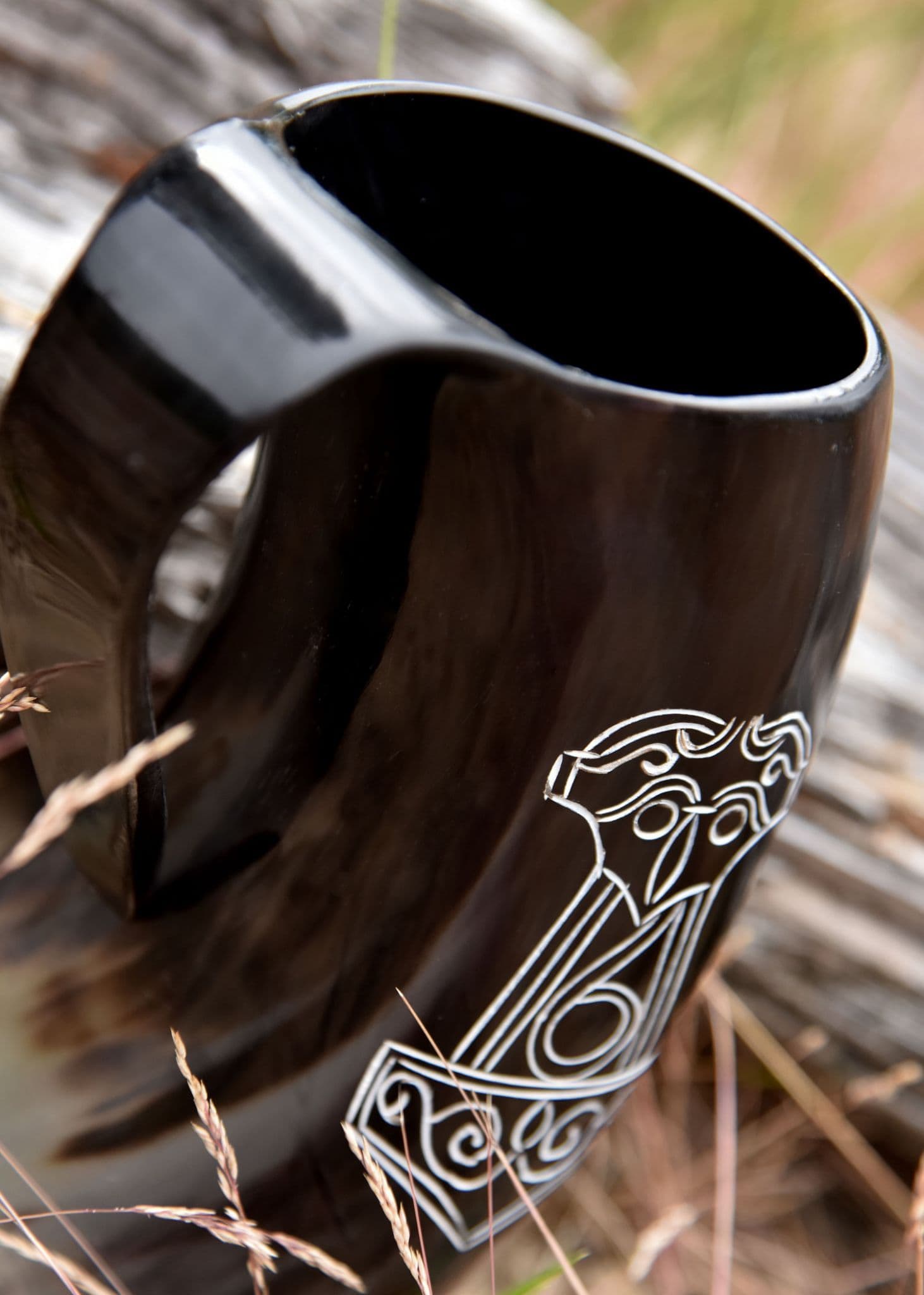 Horn Beer Mug/Tankard- Mjolnir Hammer of Thor