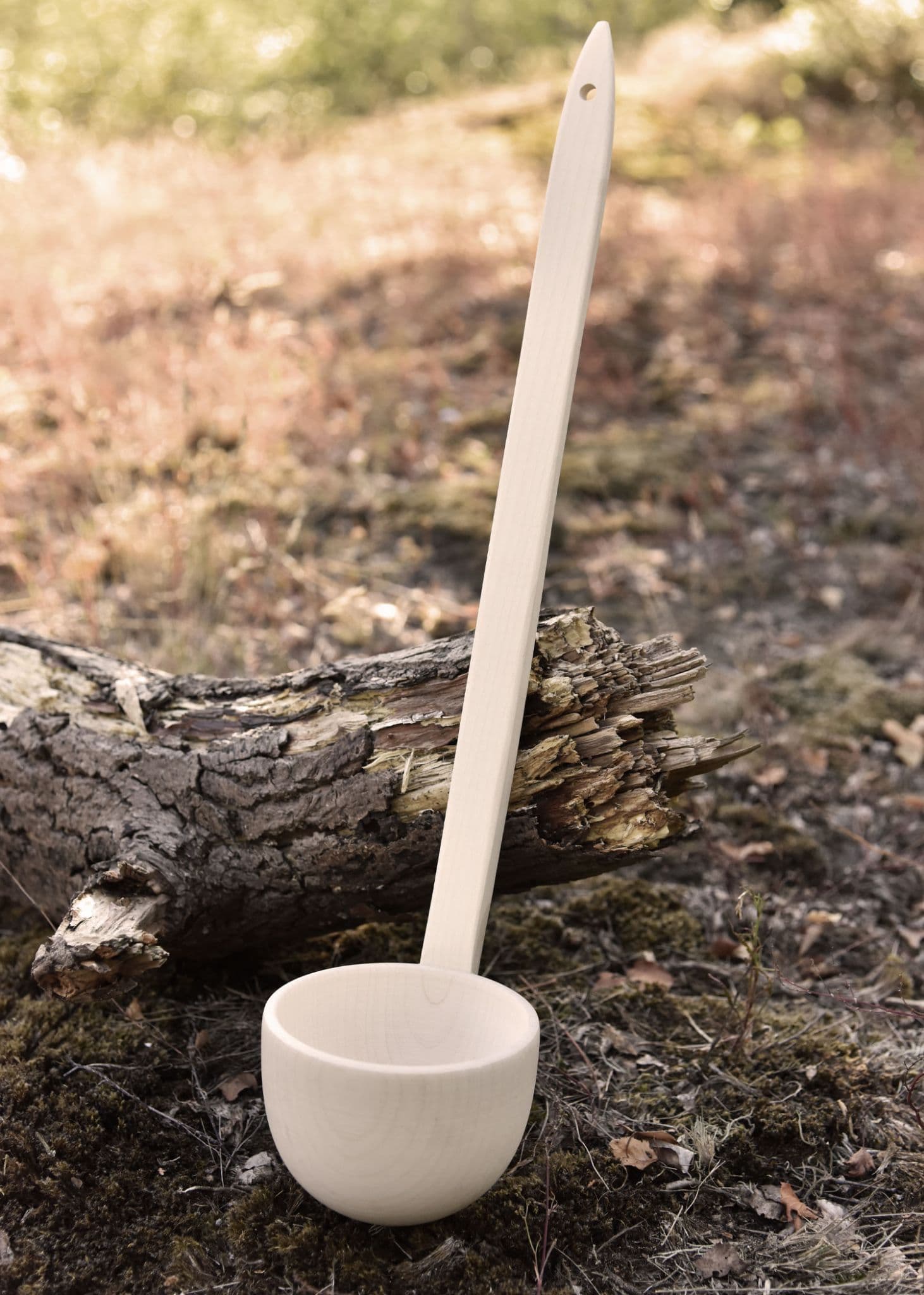 Large Wooden Ladle Maple Wood approx 53 X 12cm