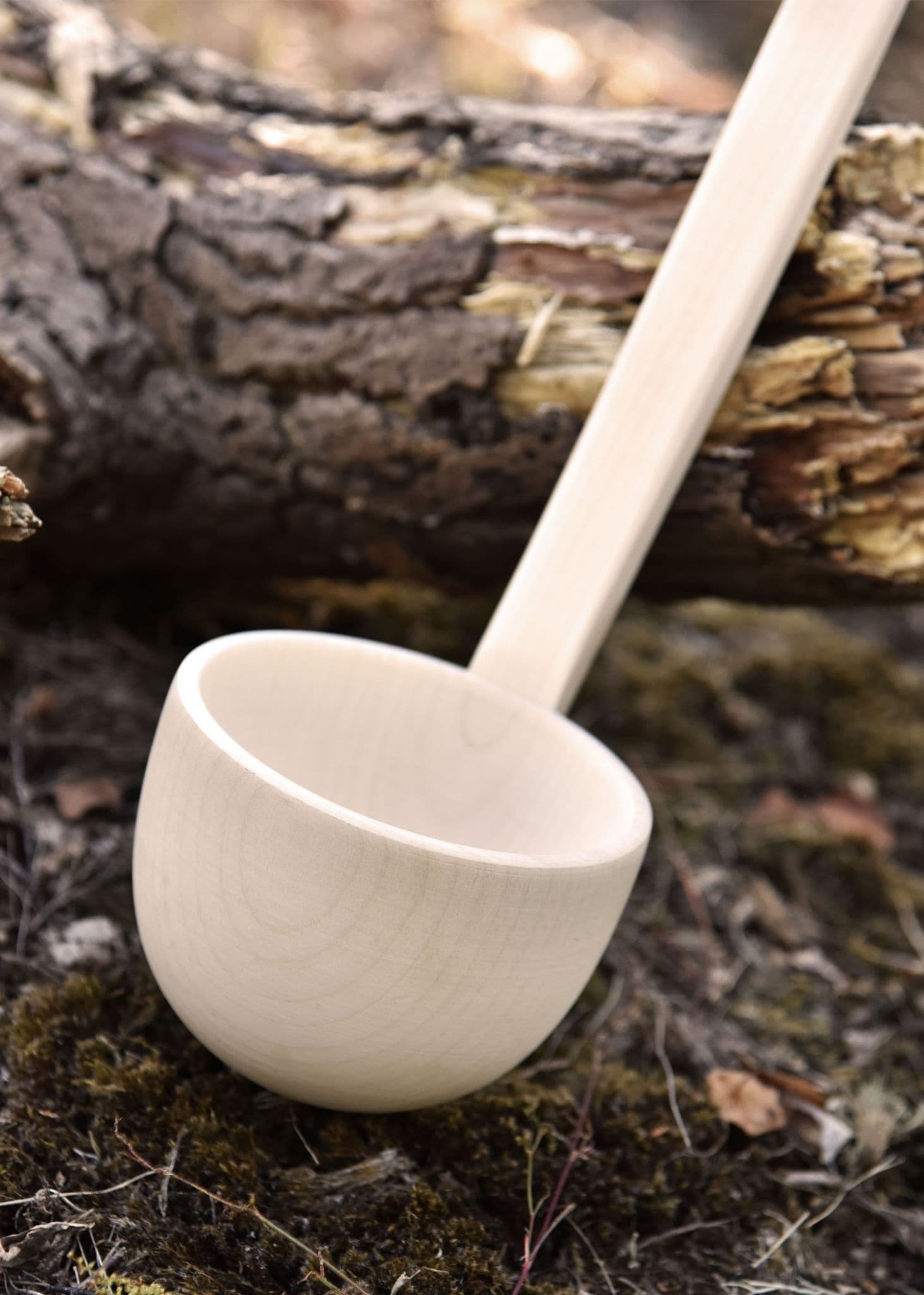 Large Wooden Ladle Maple Wood approx 53 X 12cm