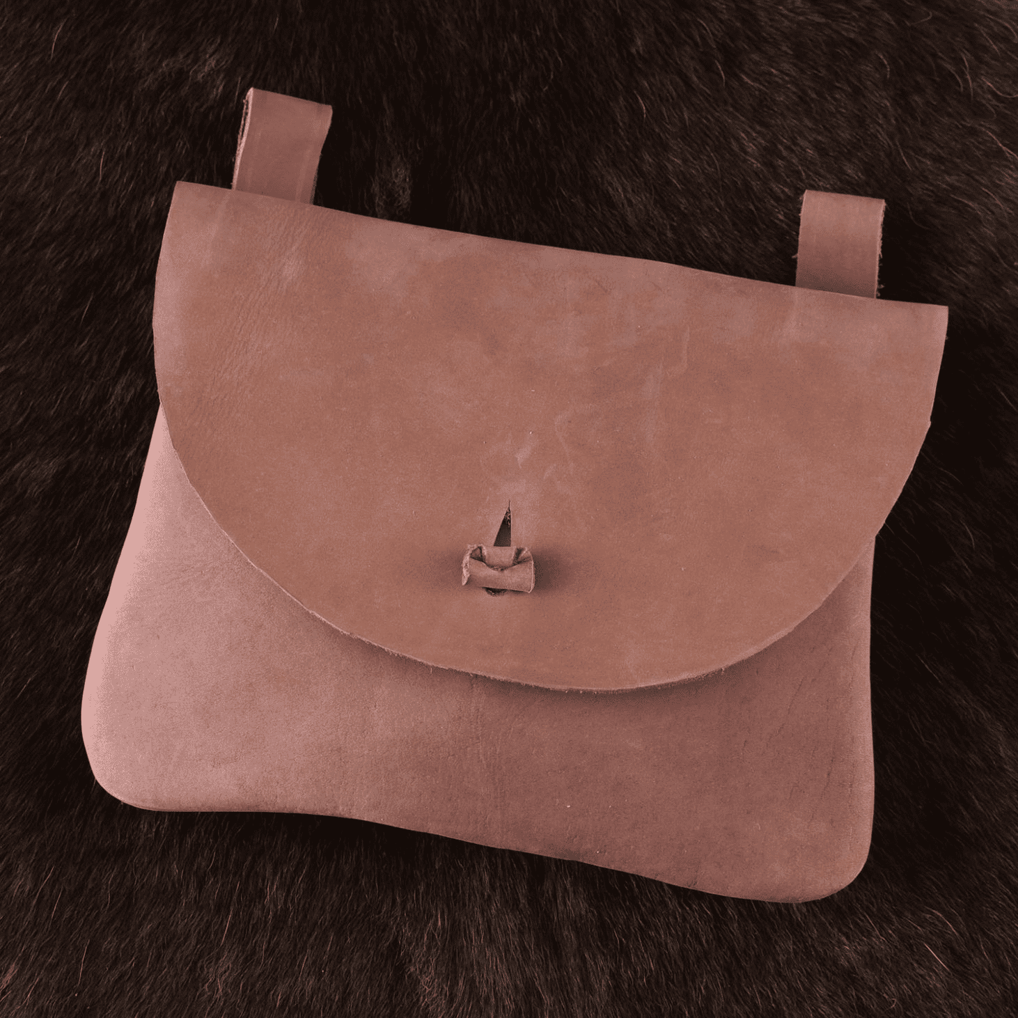 Leather Bag Square With Belt Loops
