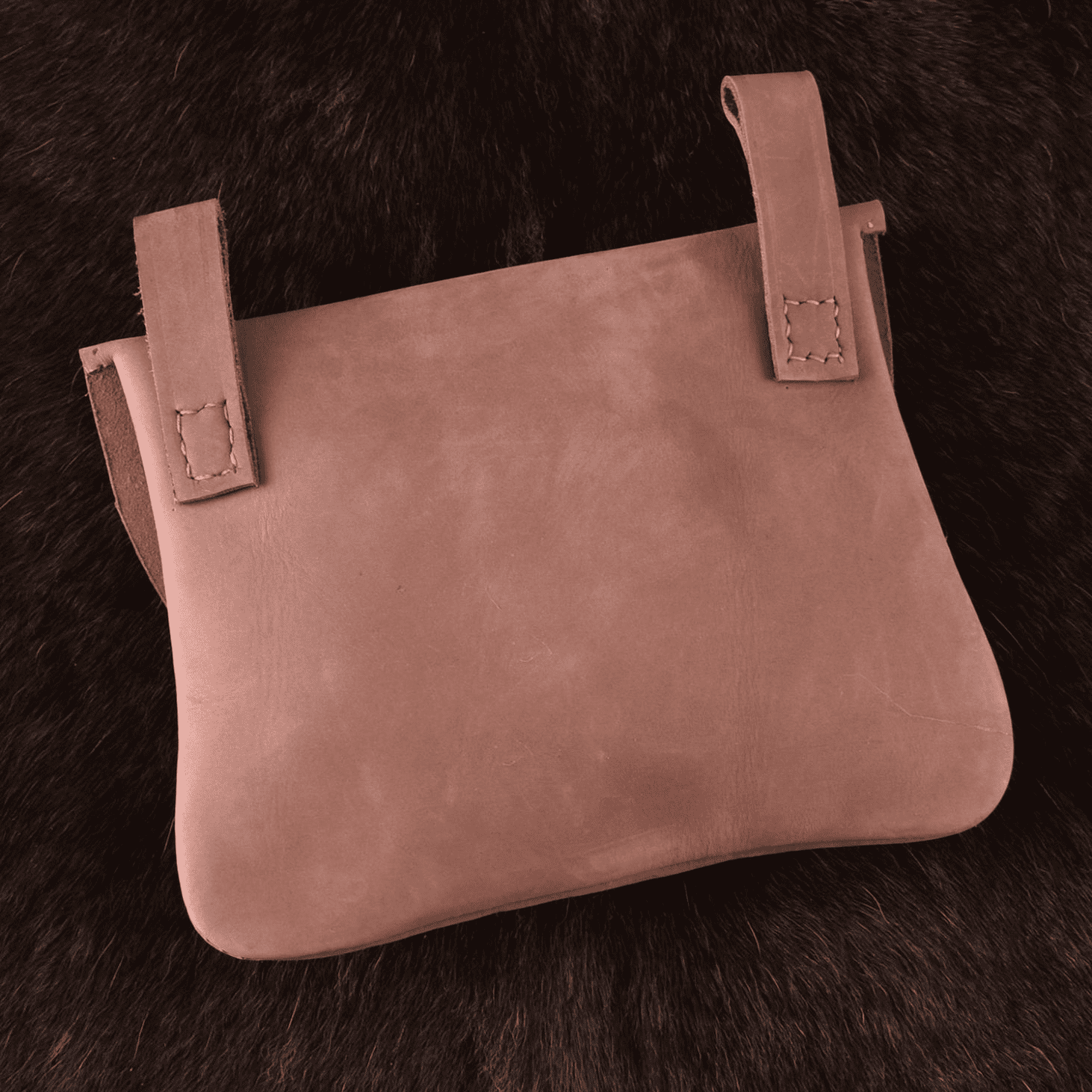 Leather Bag Square With Belt Loops