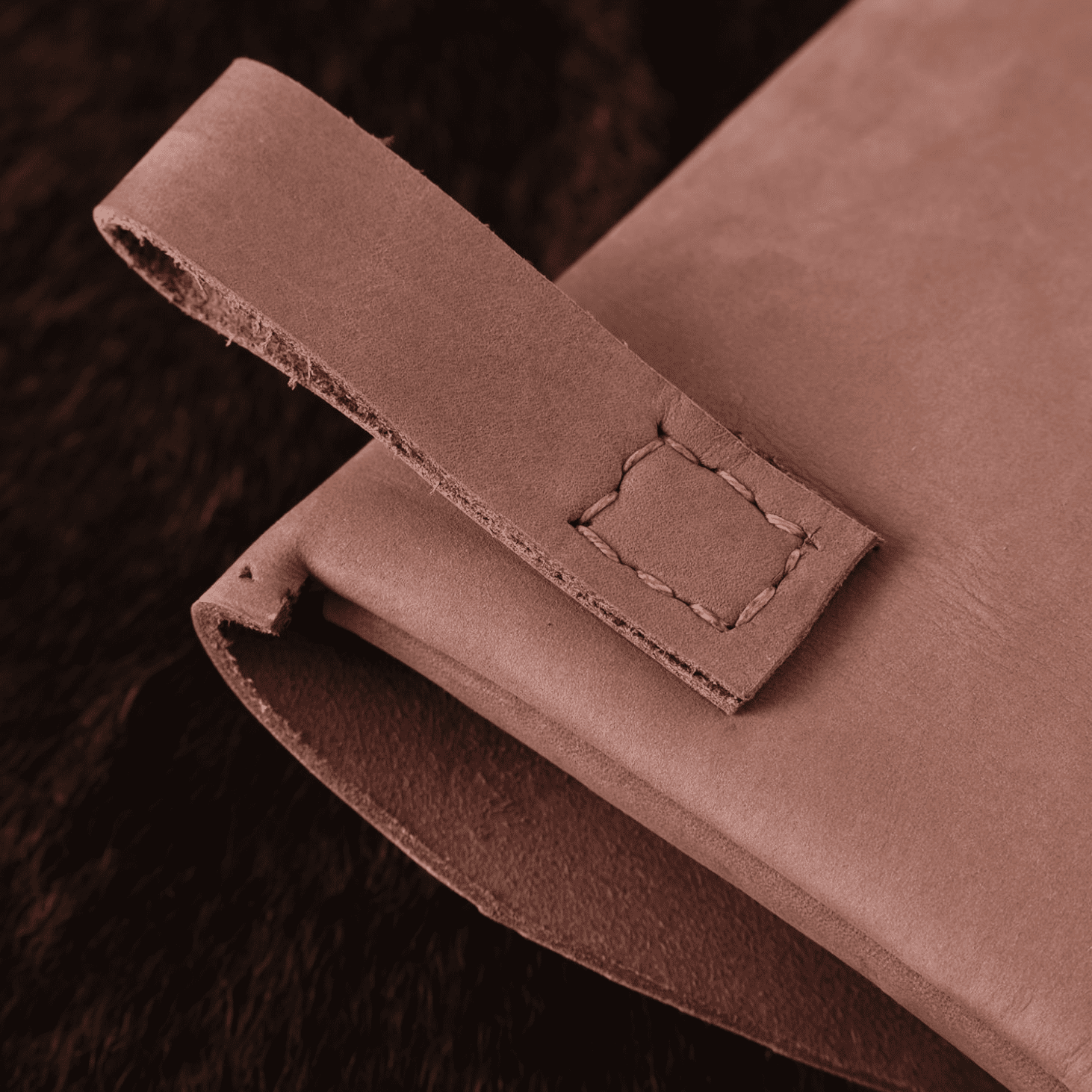 Leather Bag Square With Belt Loops