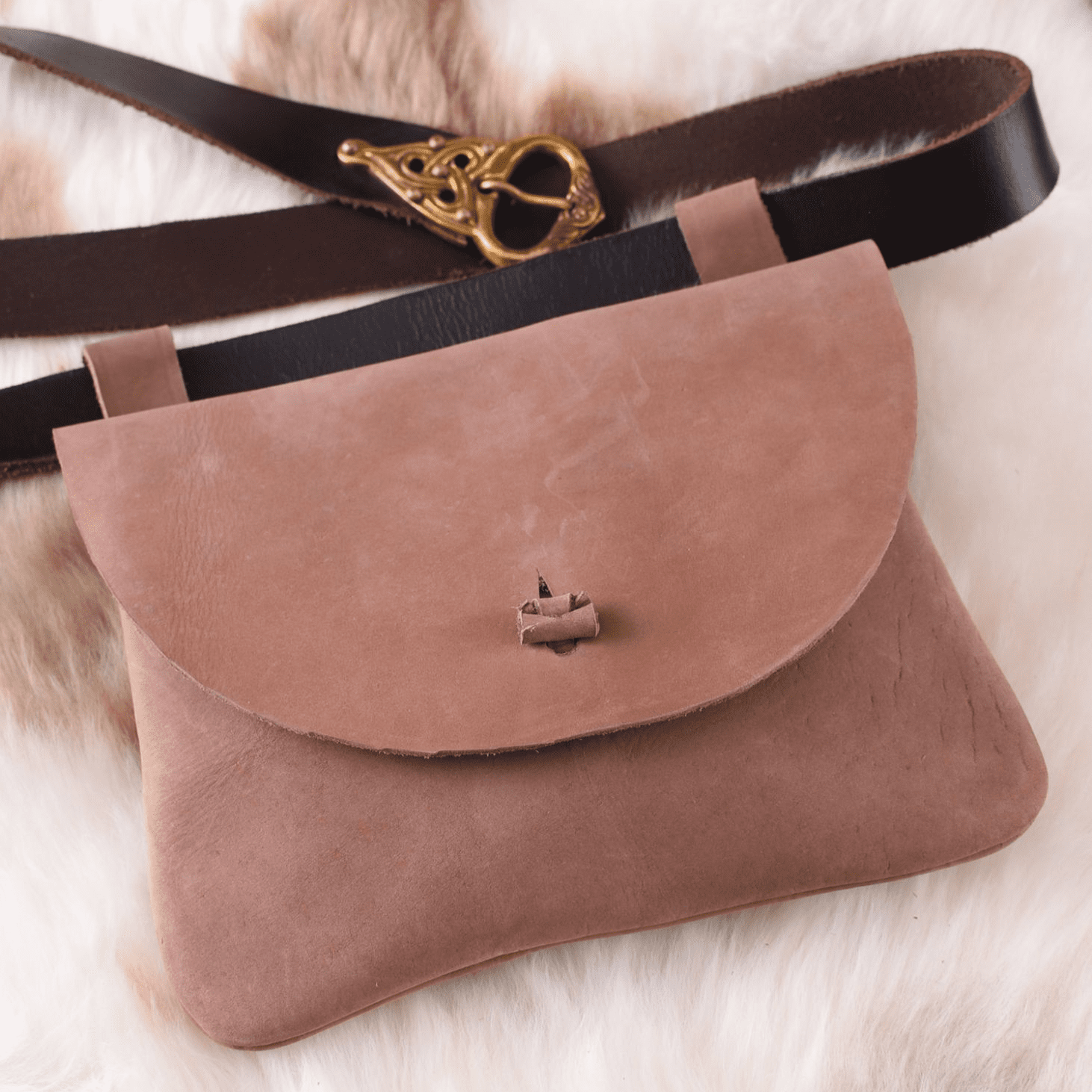 Leather Bag Square With Belt Loops