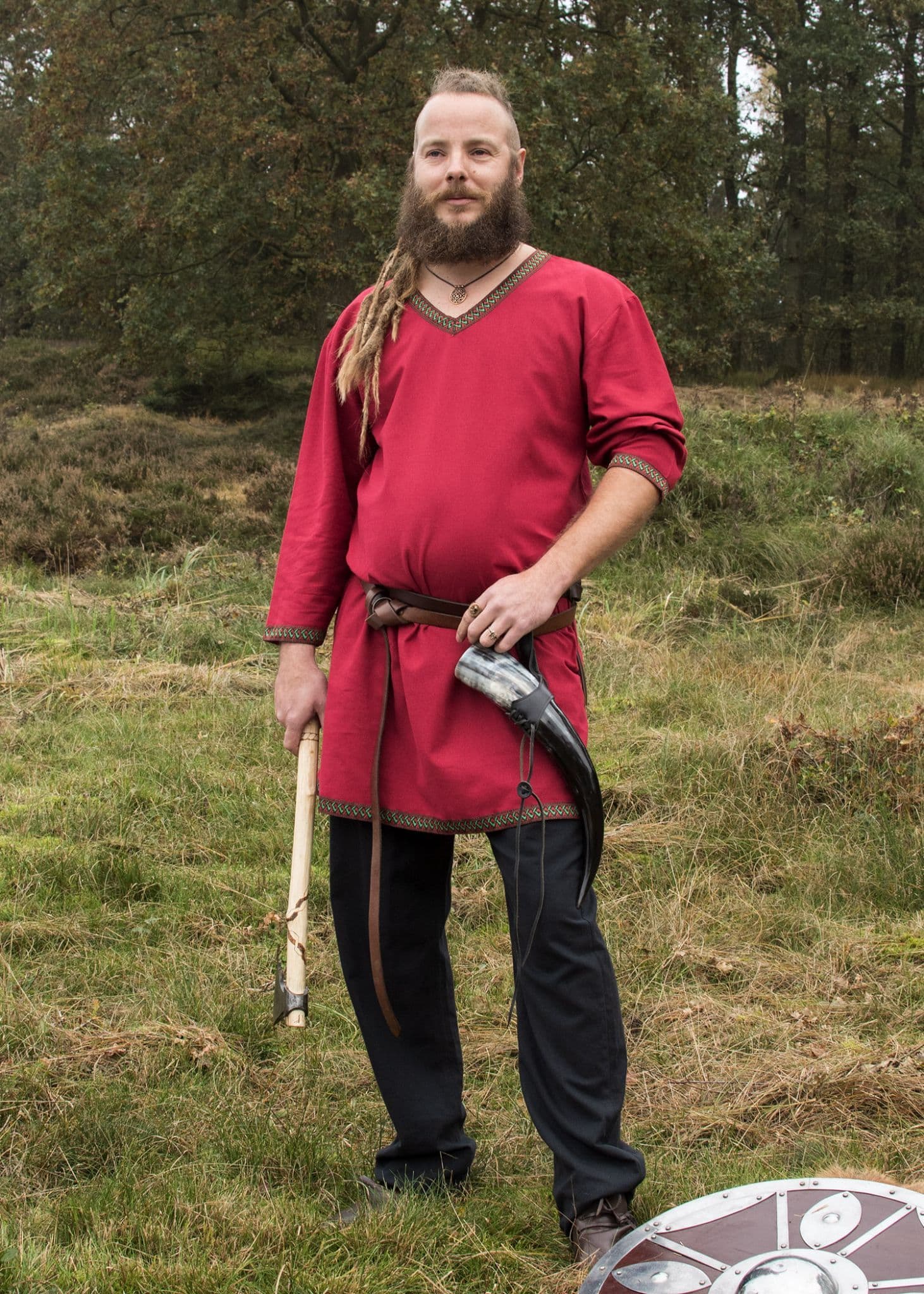 Long Sleeve Viking Tunic with Braided Edging