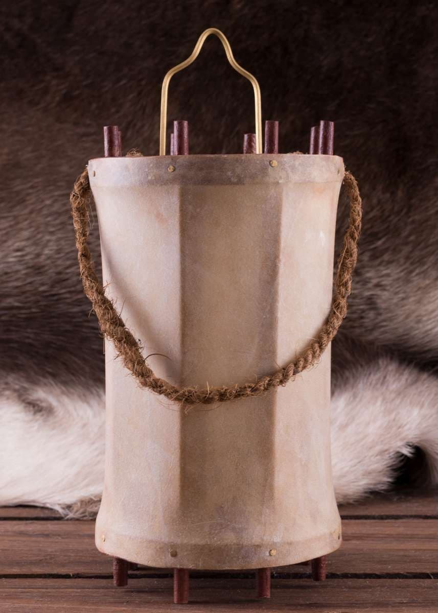 Medieval Lantern Wood with Rawhide Parchment