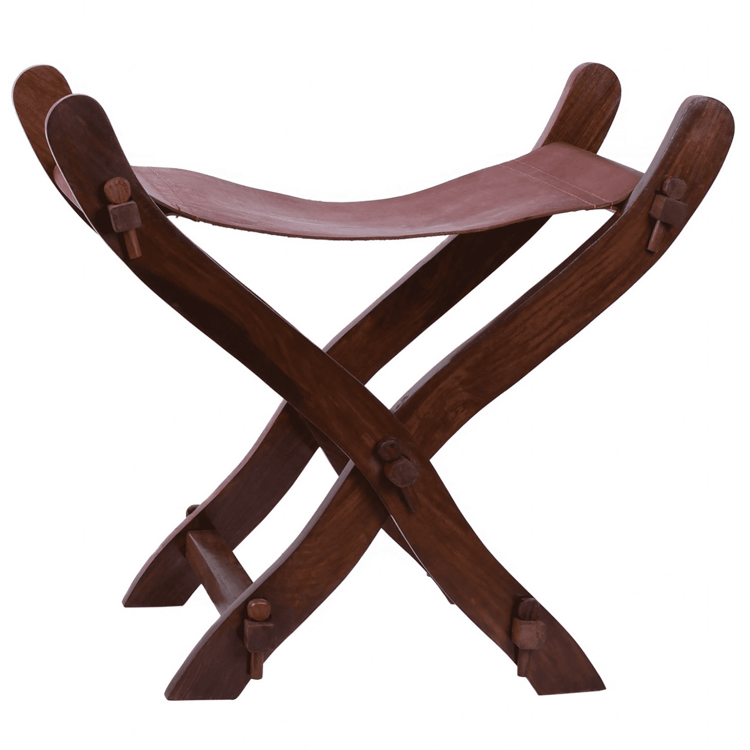 Medieval Scissor Chair With Leather Seat