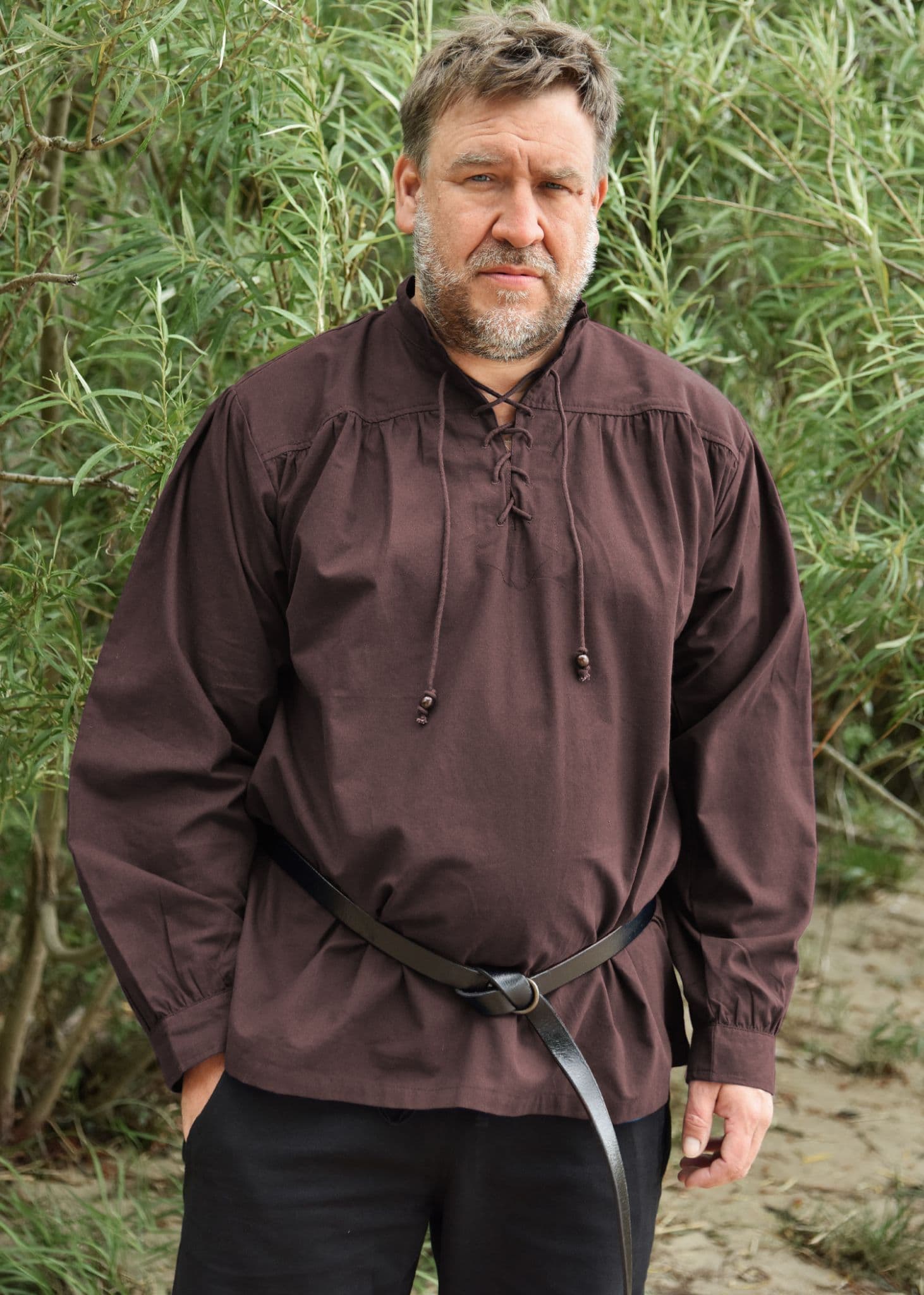 Medieval Shirt Laced Neck