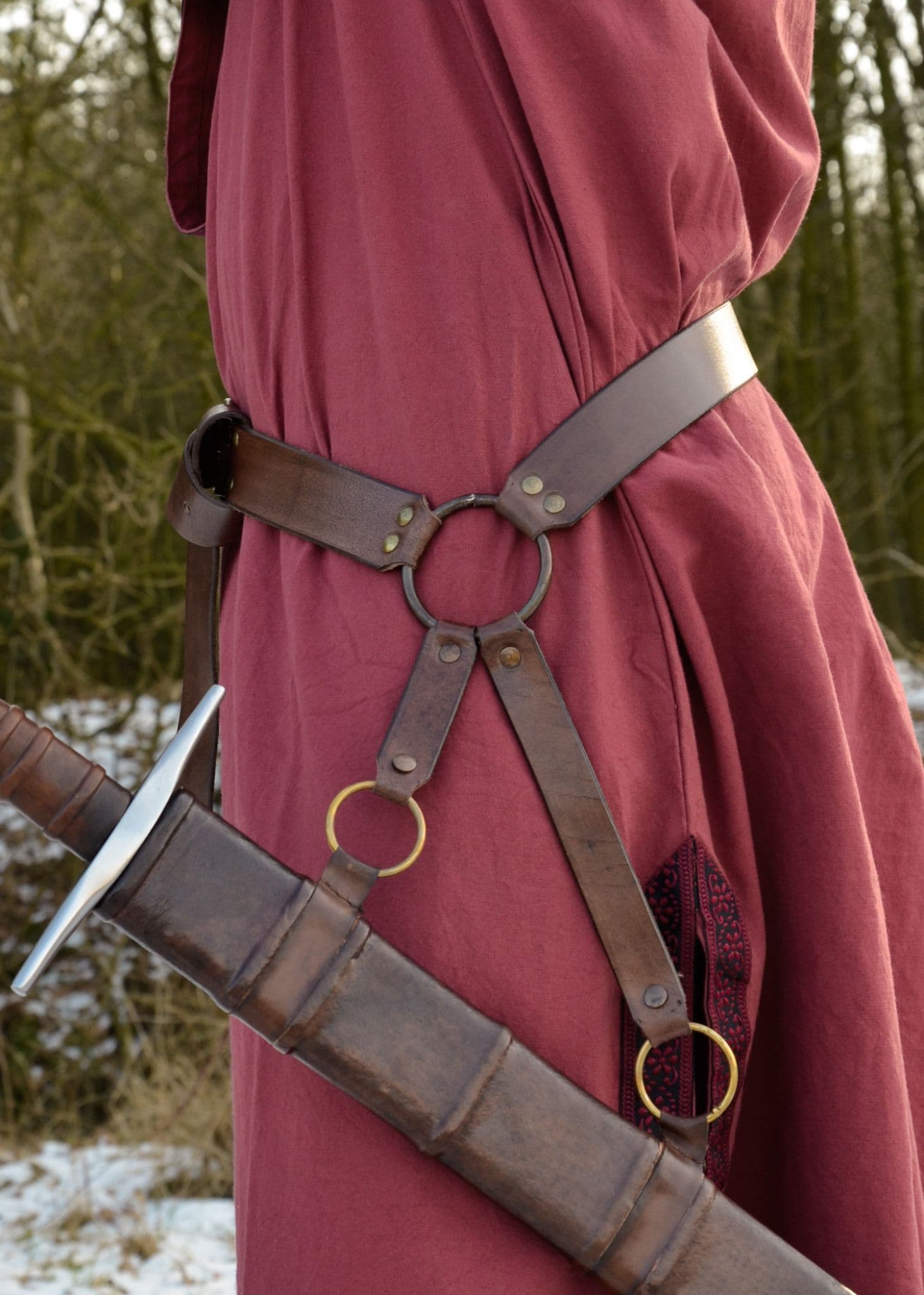 Medieval Sword Belt Brown or Black Leather