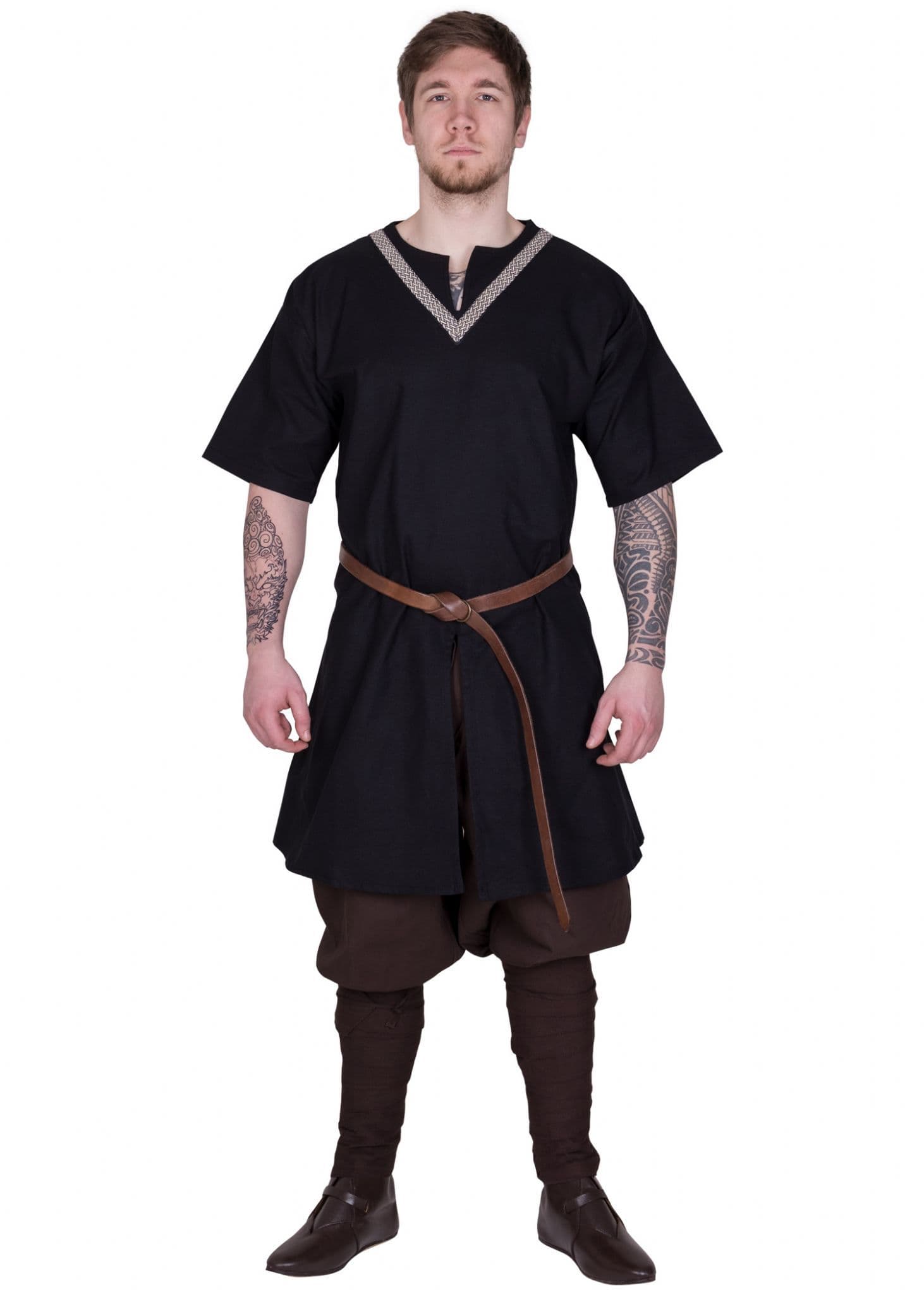 Medieval Tunic With Border- Short Sleeved