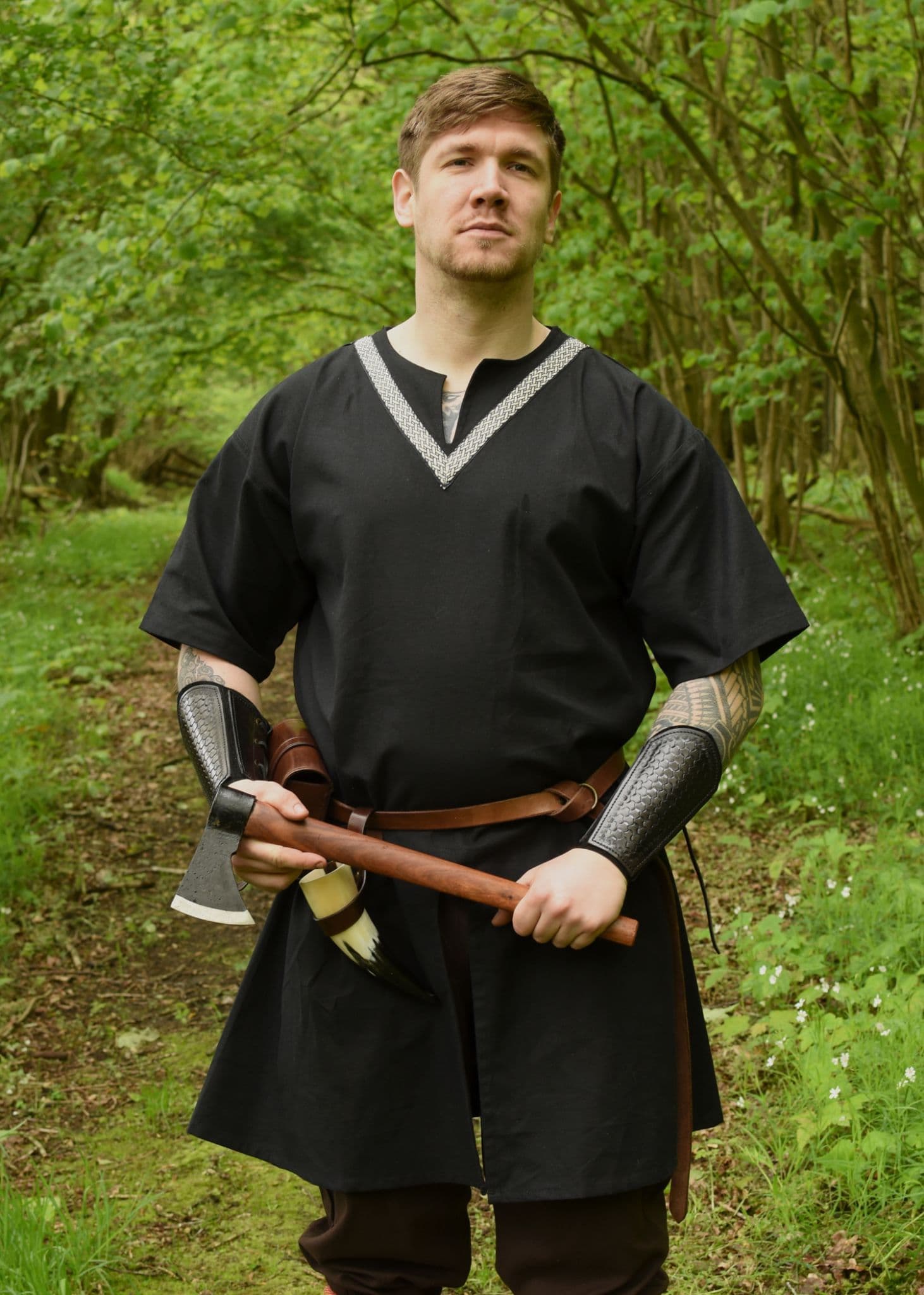 Medieval Tunic With Border- Short Sleeved