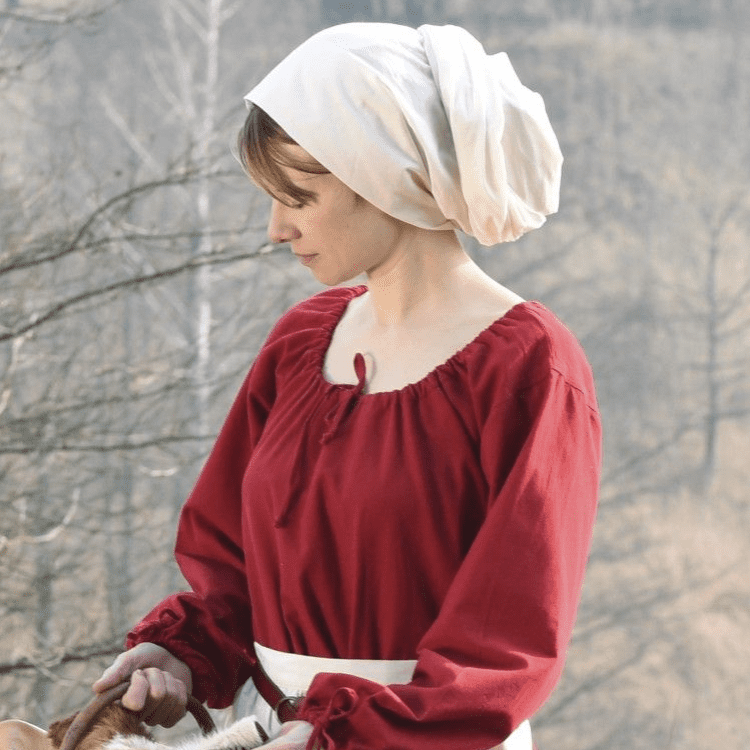 Medieval Wimple Headscarf- Natural Coloured