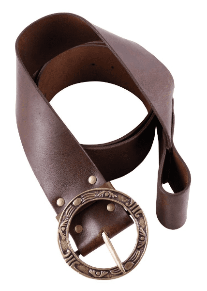 Pirate Baldric Belt With Round Buckle Leather