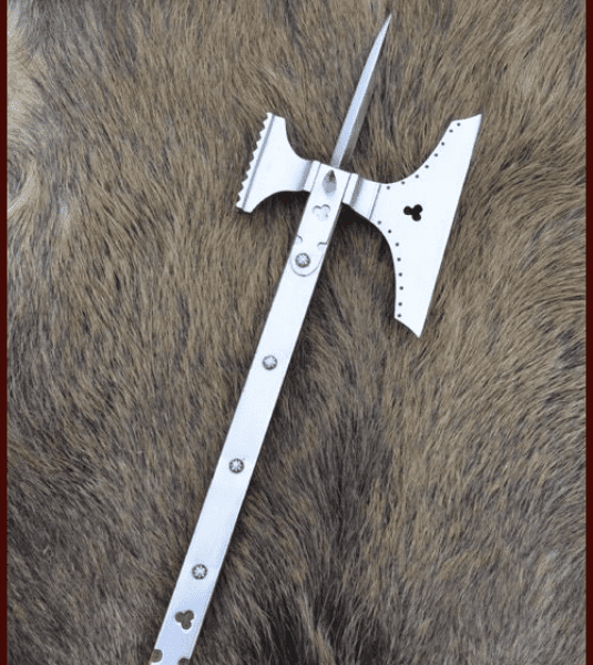Pole Axe With Wooden Shaft circa 1475