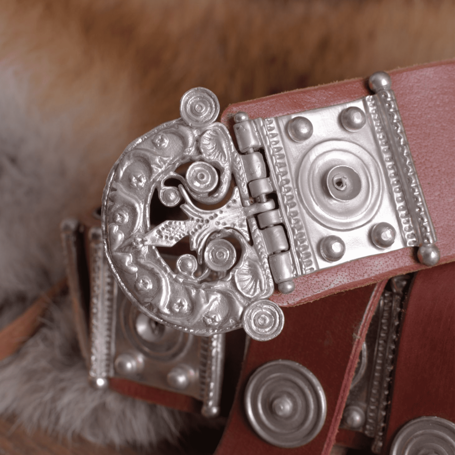 Roman Balteus Tekije Finding Tanned leather with Silver Fittings