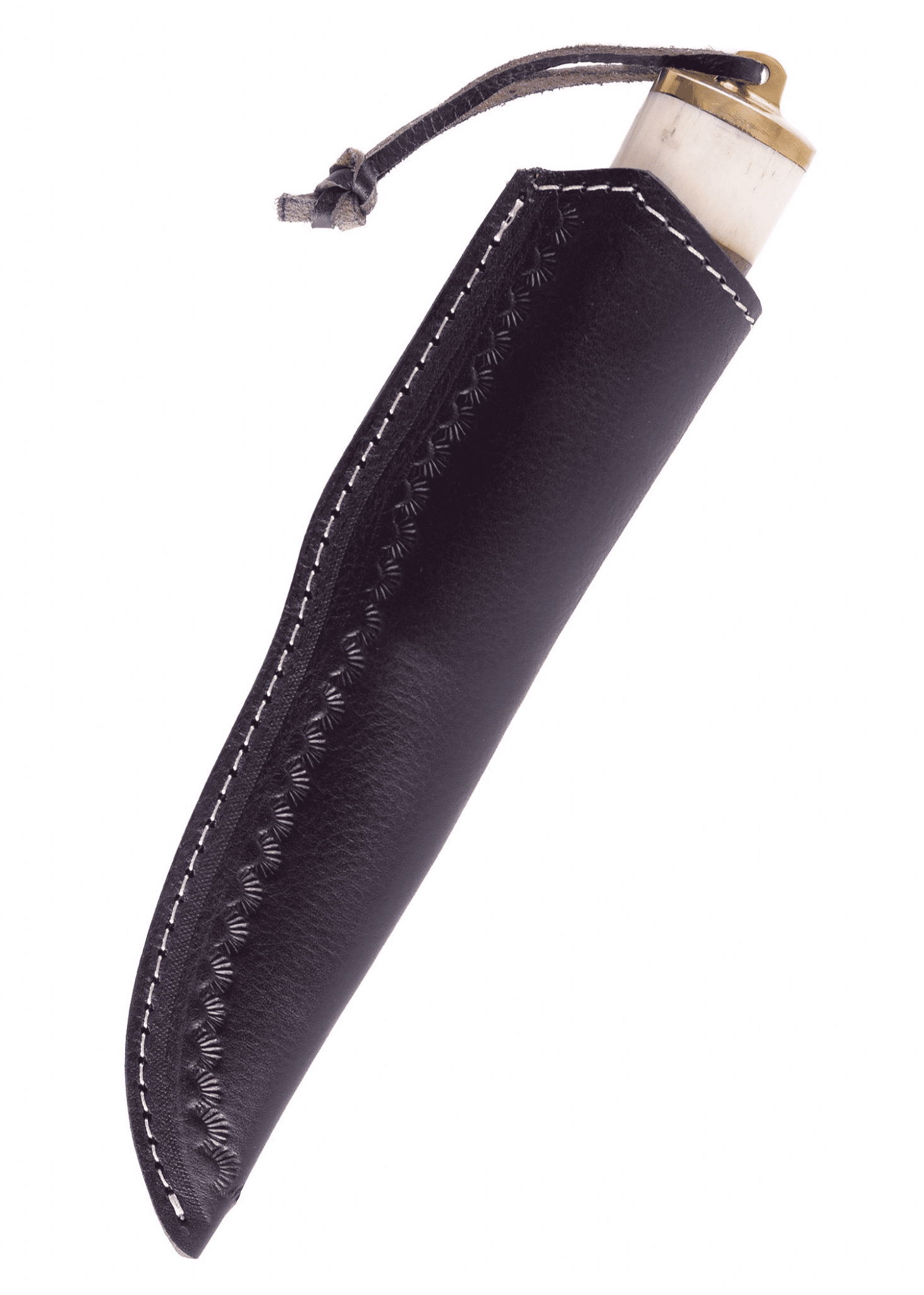 Utility Knife Bone/Wood Handle With Leather Sheath