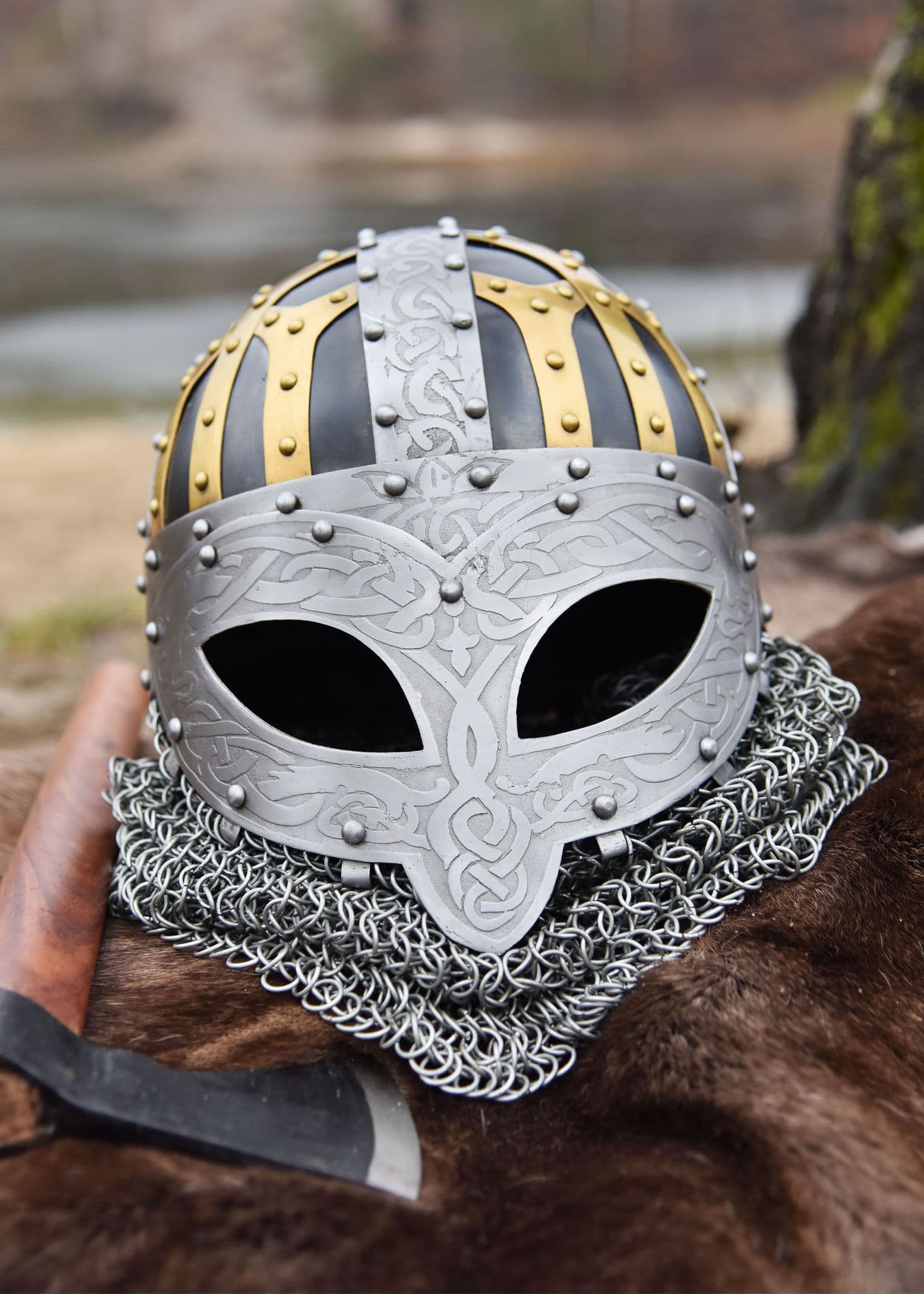 Viking Spectacle Helmet with Aventail